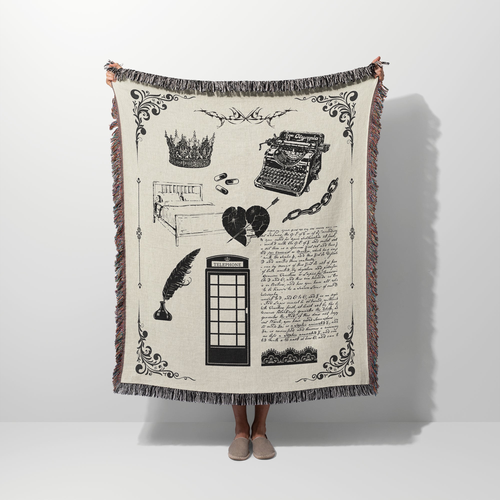 Smitten Blooms Personalized Woven Cotton Blankets